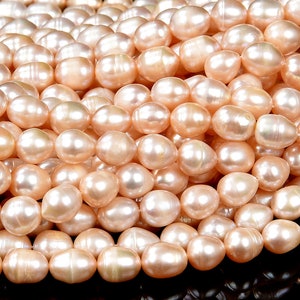 Natural Freshwater Peach Pearl Gemstone Rice 5-7MM 5-8MM 9-11MM Loose ...
