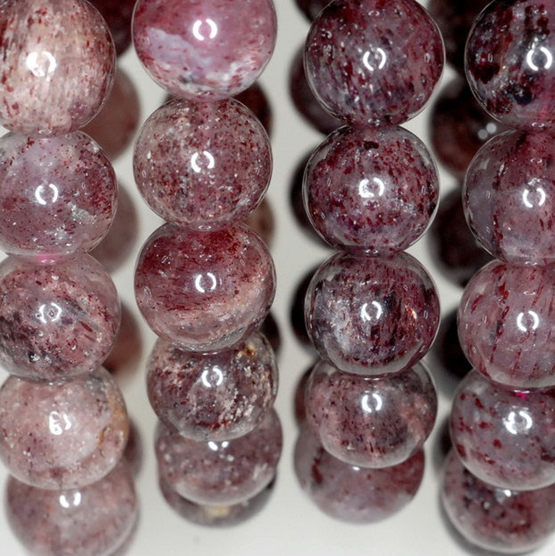 11mm Dark Red Strawberry Lepidocrocite Gemstone Grade AAA Round Loose ...