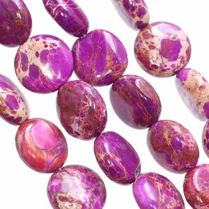 18MM Purple Imperial Jasper Gemstone Flat Round Loose Beads 7.5 Inch ...