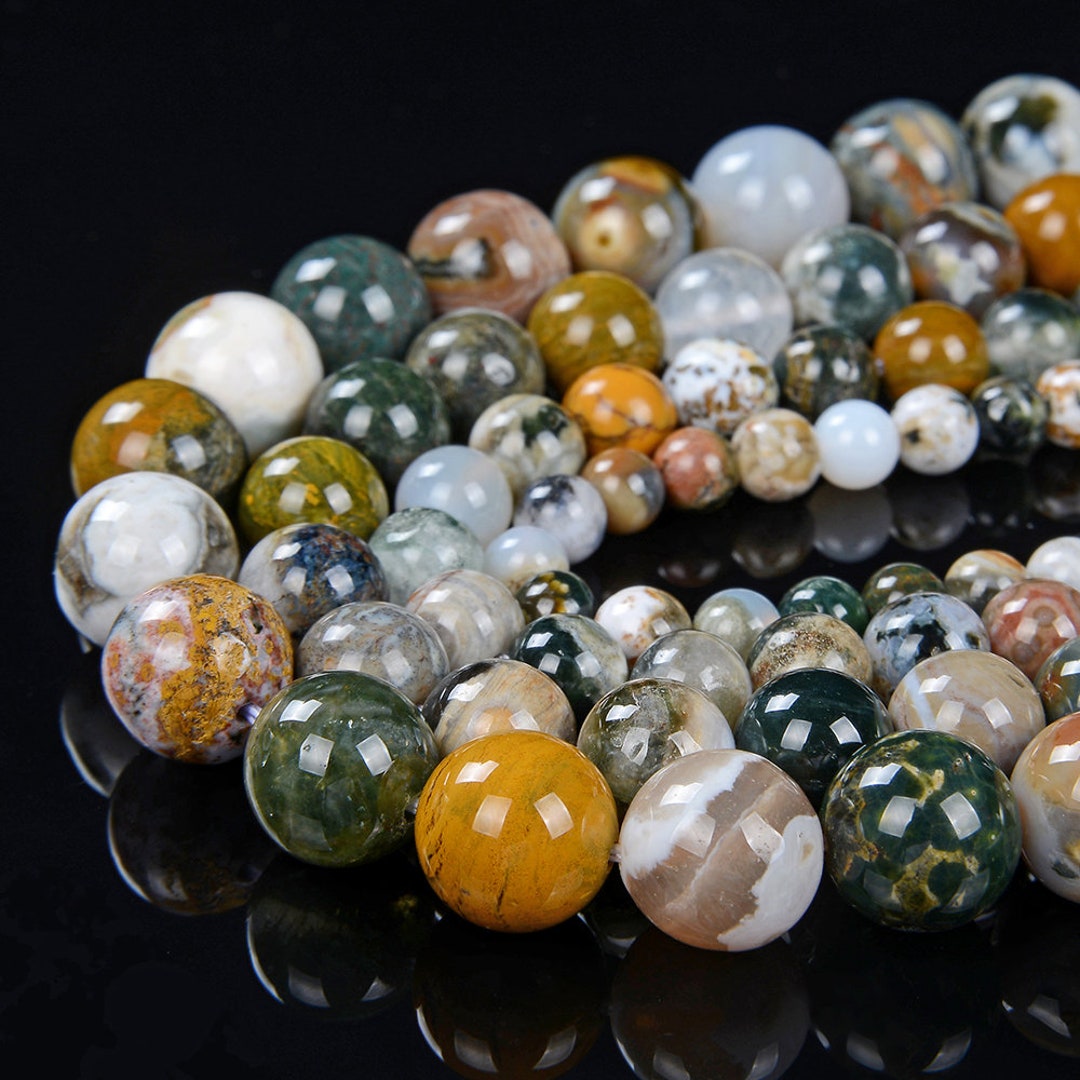 Ocean Jasper Gemstone Grade AAA Round 6MM 8MM 10MM 12MM Loose Beads (D1 ...