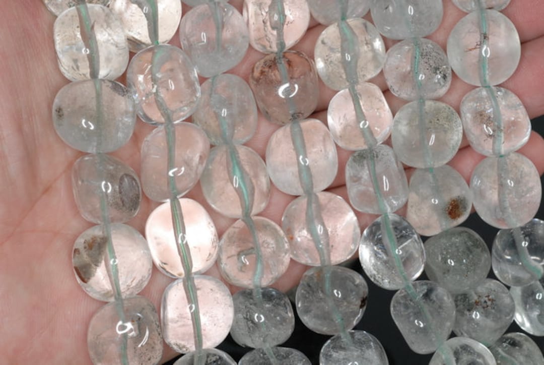 13X12-17X16MM Clear Phantom Quartz Gemstone Nugget Pebble Loose Beads 7 ...
