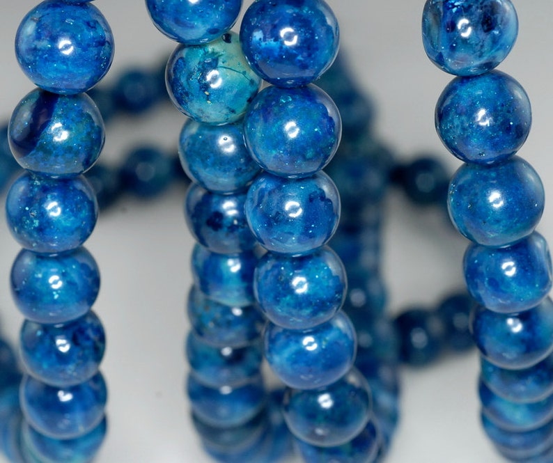 10mm Blue Turquoise Jasper Gemstone Round 10mm Loose Beads 16 Inch Full ...