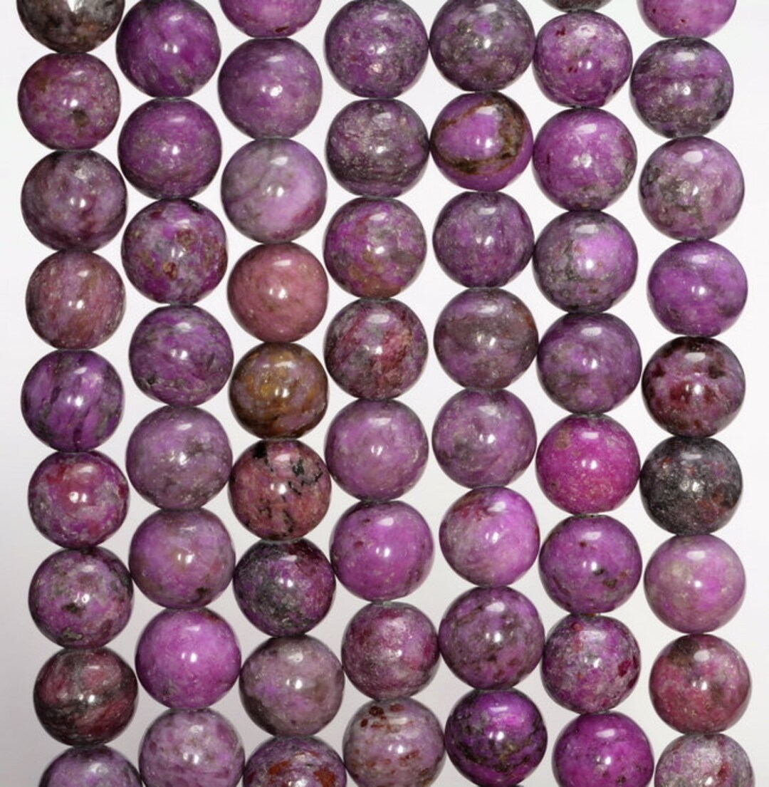 8MM Purple Jade Gemstone Round Loose Beads 15 Inch Full Strand ...
