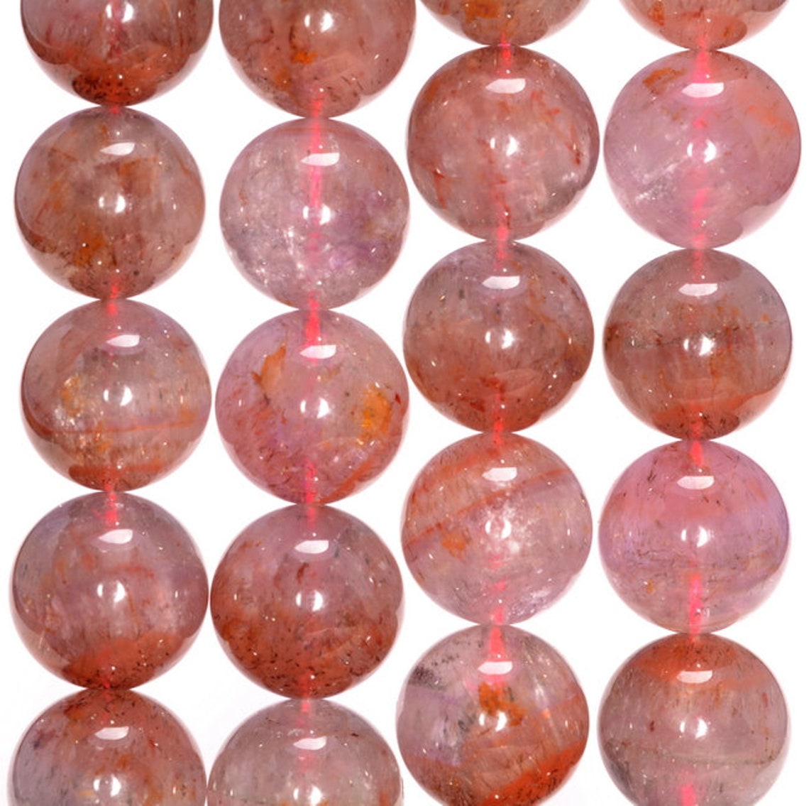 10mm Rare Auralite 23 Cacoxenite Grade A Red Purple Pink Meditation ...