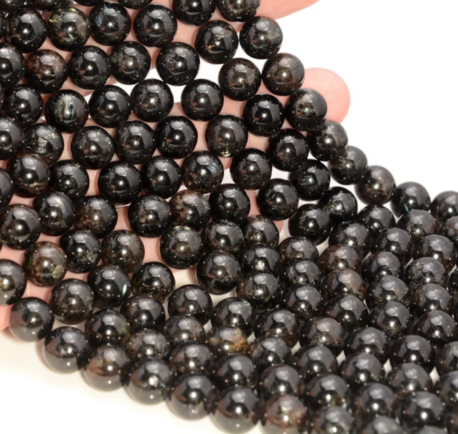 Genuine Natural Black Astrophyllite Gemstone Grade AAA 6mm 7mm - Etsy