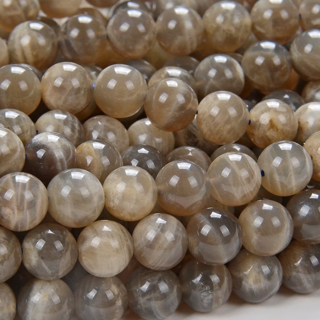 Natural Gray Sunstone Gemstone Grade A Round 4MM 5MM 6MM 7MM 8MM 9MM ...