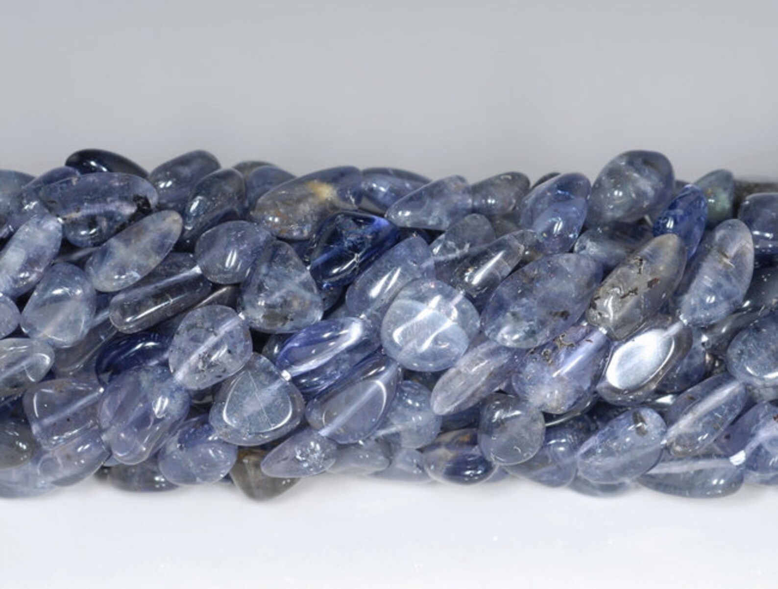 6-7MM Iolite Gemstone Pebble Nugget Granule Loose Beads 16 Inch Full ...