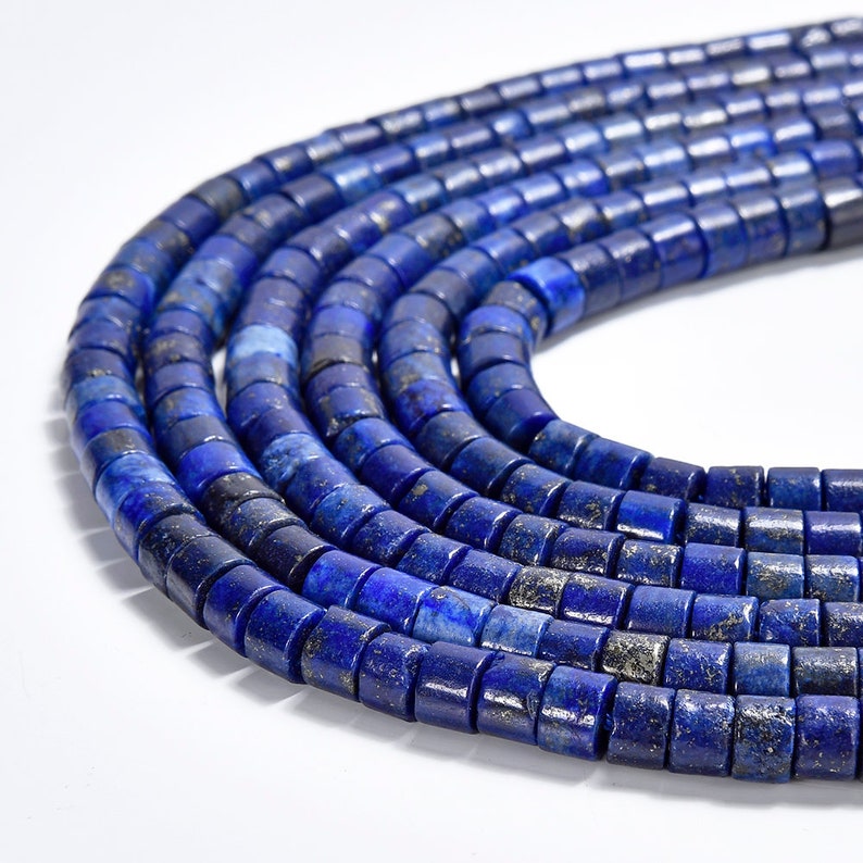 Lapis Lazuli Gemstone Rondelle Heshi Slice 4x2mm 5x3mm Loose Beads ...