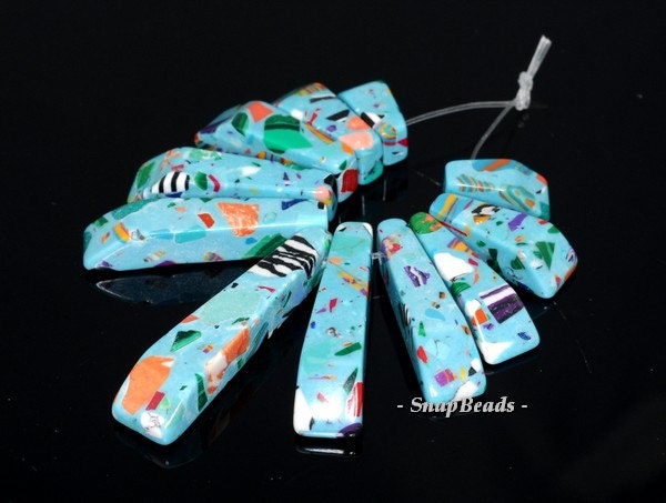 Matrix Turquoise Gemstone Turquoise Blue Loose Beads Gradated Set 11 ...