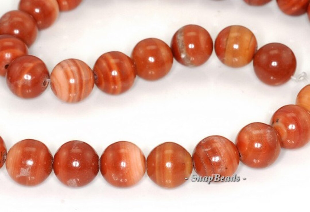 12mm Red Malachite Gemstone Red Brown Stripe Round 12mm Loose Beads 7.5 ...
