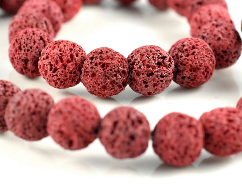 12mm Red Volcanic Basaltic Lava Gemstone Cherry Round 12mm - Etsy UK
