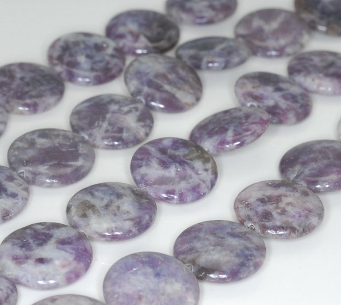 20mm Light Purple Lepidolite Gemstone Grade A Flat Round Loose | Etsy