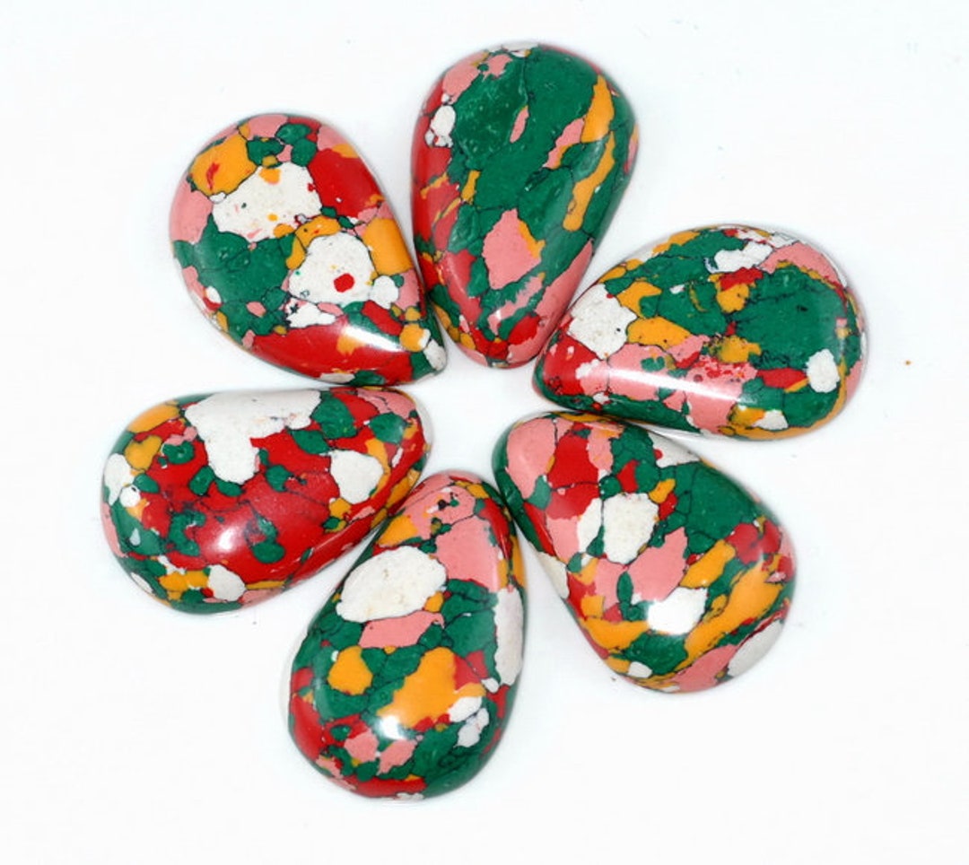 30x20mm Rainbow Matrix Turquoise Gemstone Loose Beads (90184667-A143 ...