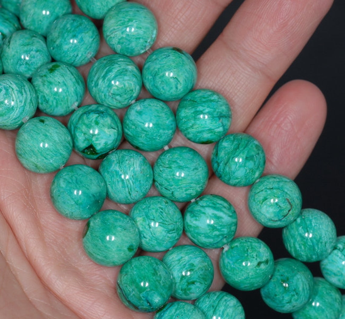 8MM Turquoise Green Jasper Gemstone Round Loose Beads 15.5 | Etsy