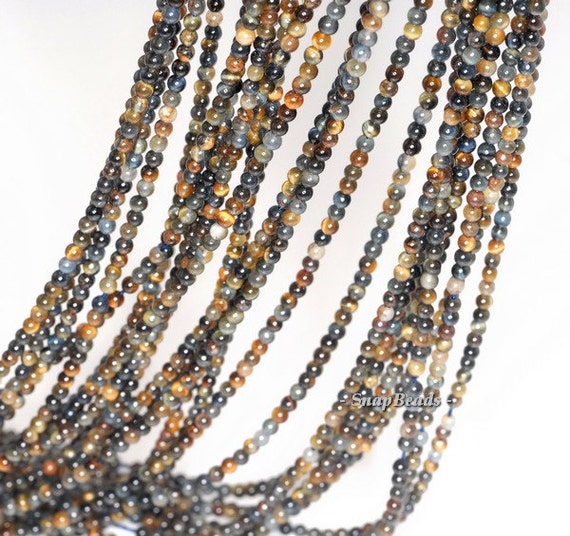 2MM Blue Tiger Eye / Hawk Eye Gemstone Round 2MM Loose Beads - Etsy