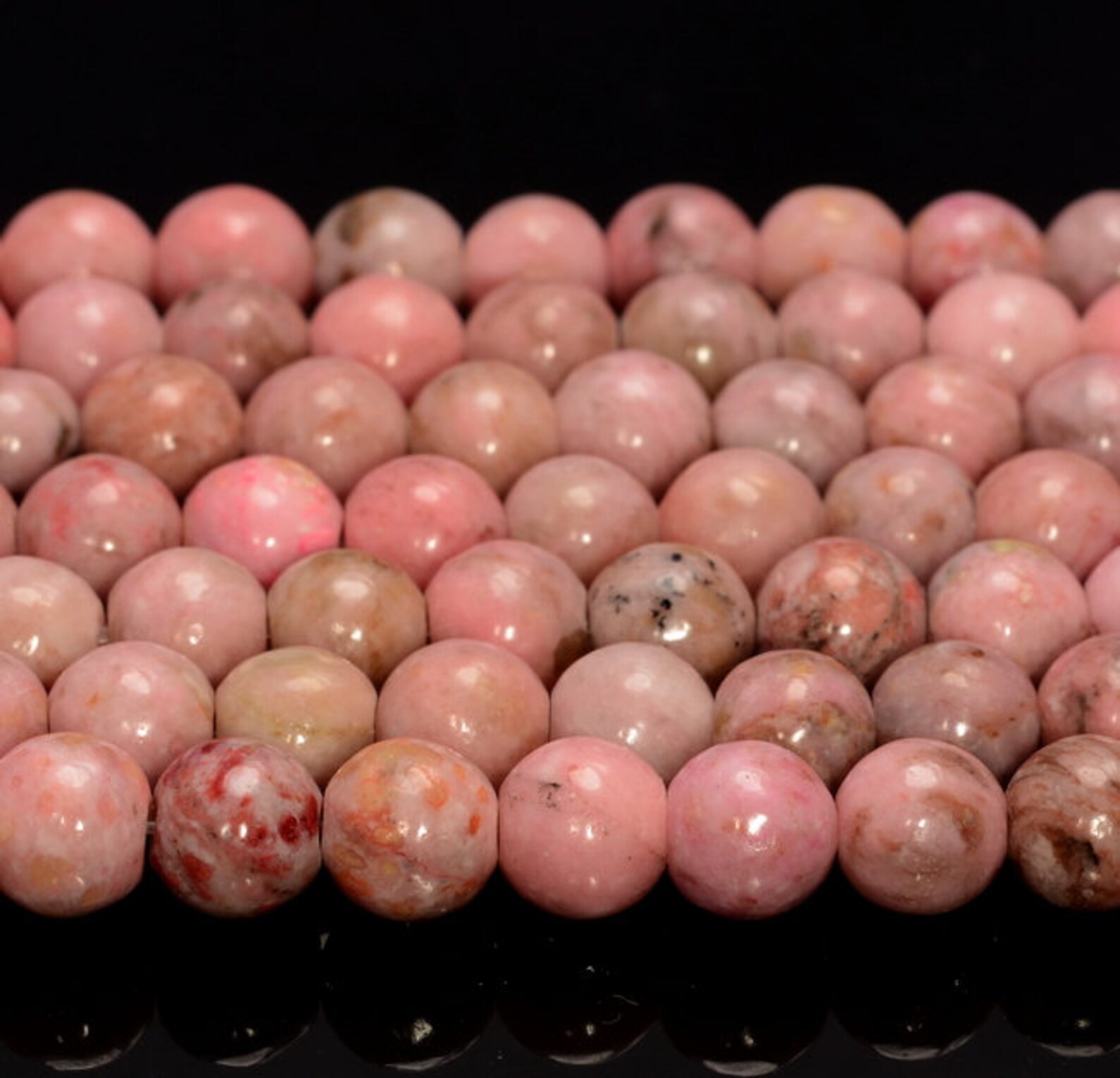 8MM Pink Jade Gemstone Round Loose Beads 15 Inch Full Strand (80010312 ...