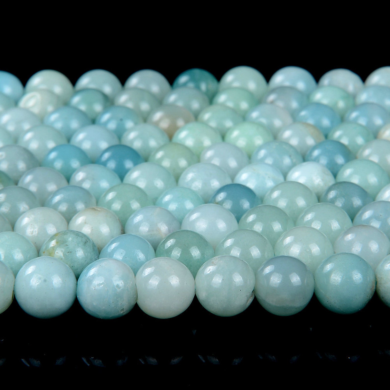 Amazonite Gemstone Grade AA Smooth Blue 4mm 6mm 8mm 10mm Round - Etsy