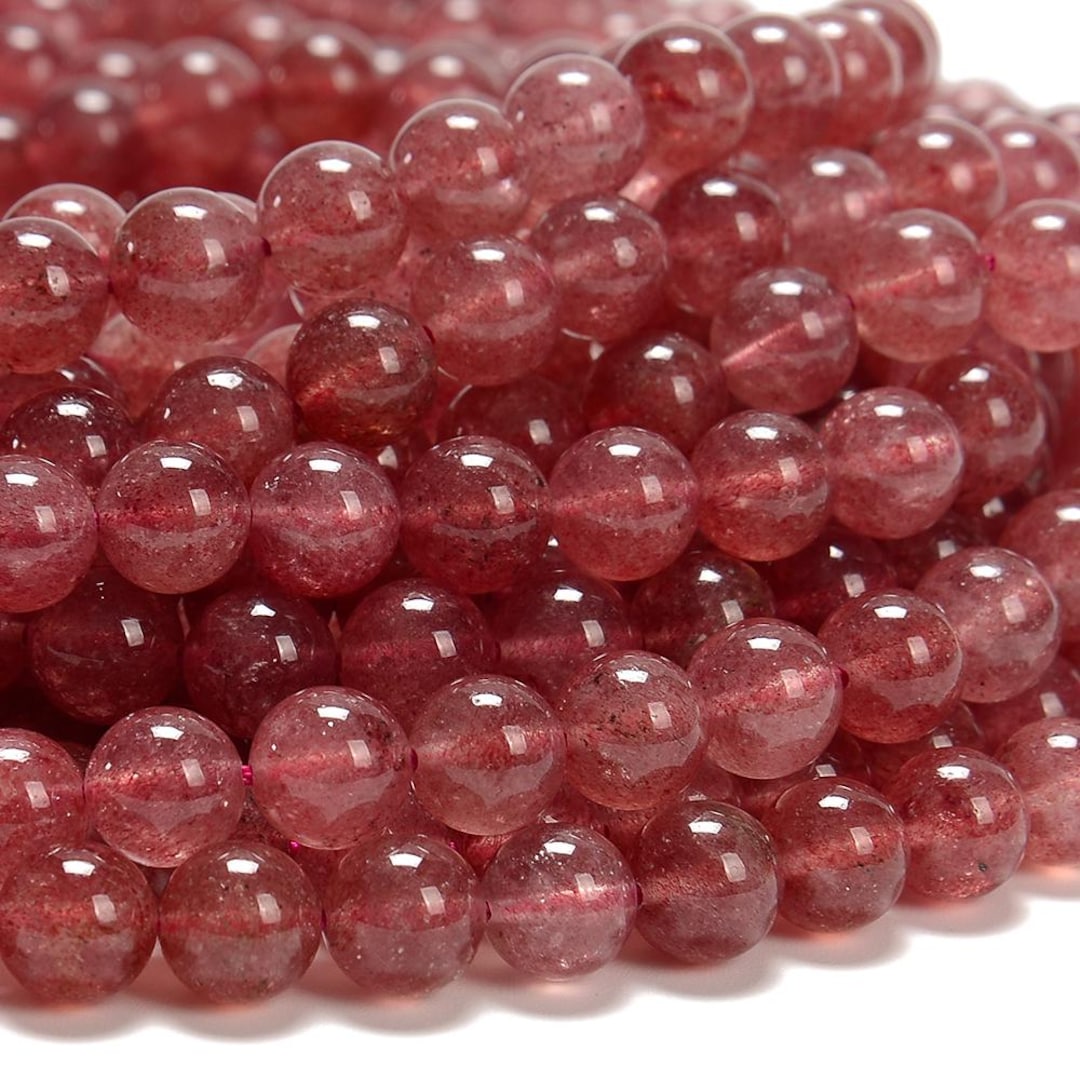 Natural Strawberry Quartz Gemstone Grade AAA Round 6MM 7MM 8MM 9MM 10MM ...