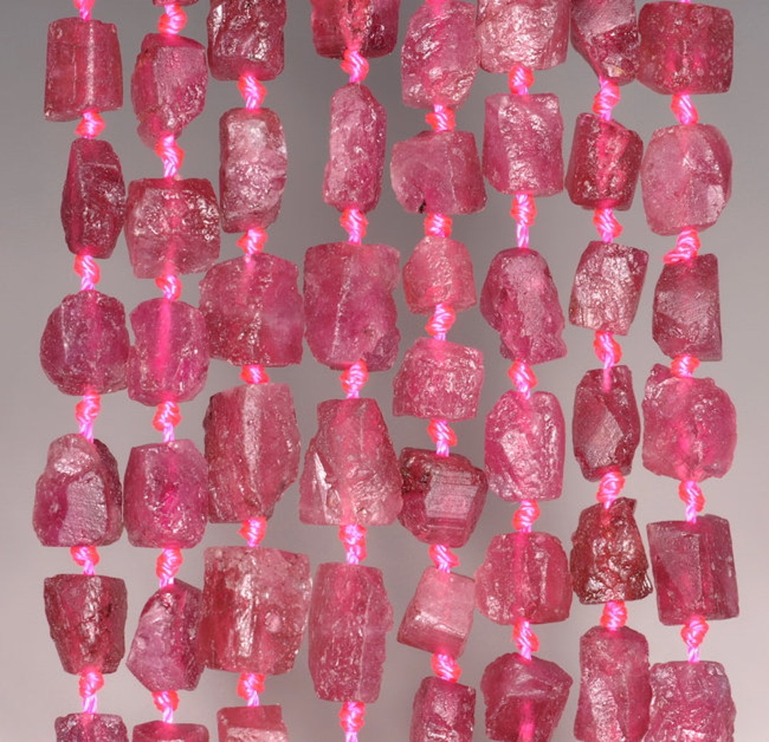 8X6-6X4MM Rubellite Gemstone Grade AAA Rough Nugget Pebble Loose Beads ...