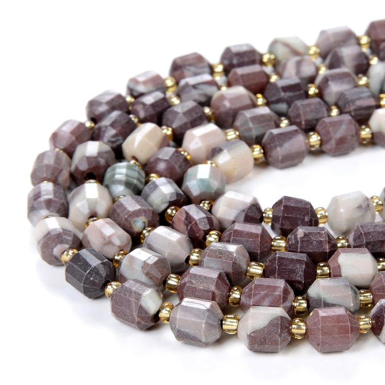 8MM Natural Ribbon Jasper Gemstone Faceted Prism Double Point - Etsy