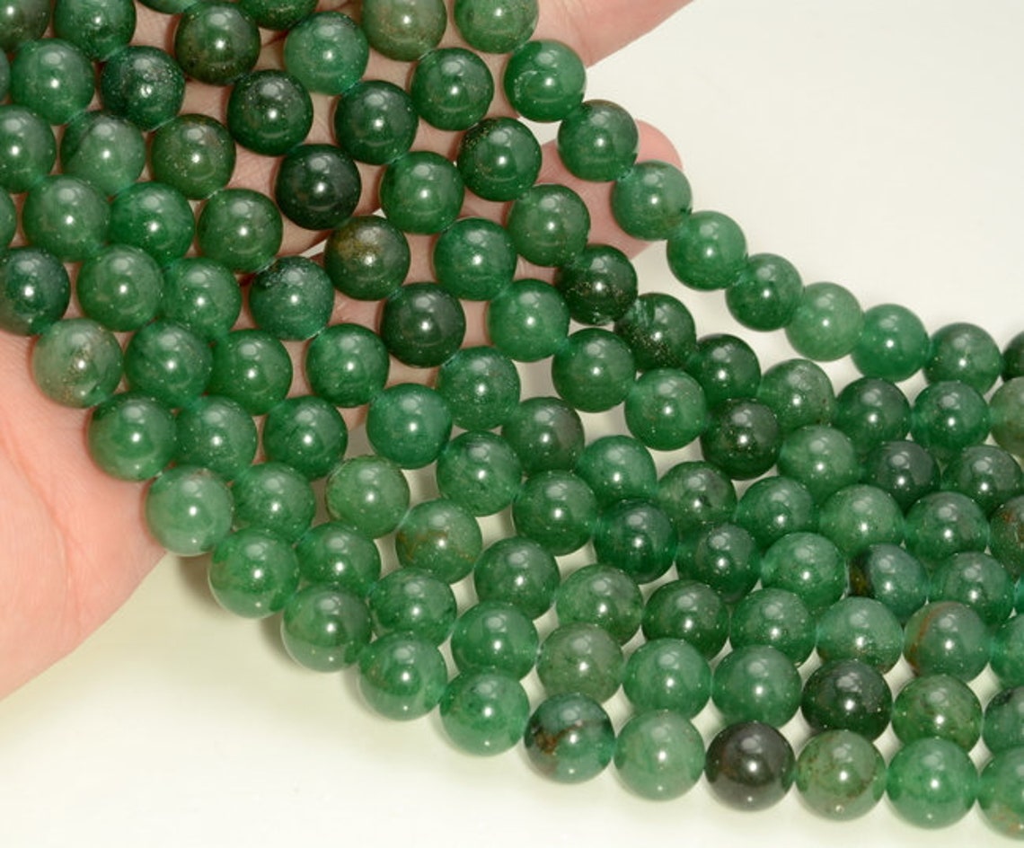 Genuine Green Aventurine Gemstone Grade AAA 4mm 6mm 8mm 10mm Round ...