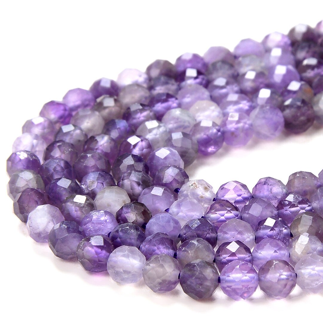 Natural Amethyst Gemstone Grade A Micro Faceted Round 2MM 4MM 5MM Loose ...