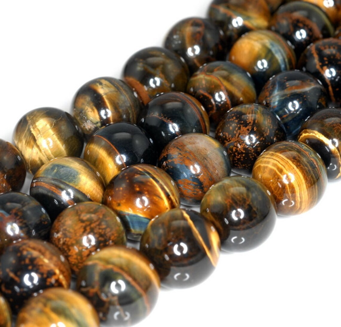 12mm Golden Natural Blue Tiger Eye Gemstone Grade AB Round | Etsy