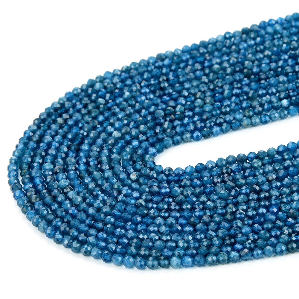 Natural Deep Blue Apatite Gemstone Grade AAA Micro Faceted Round 2MM ...