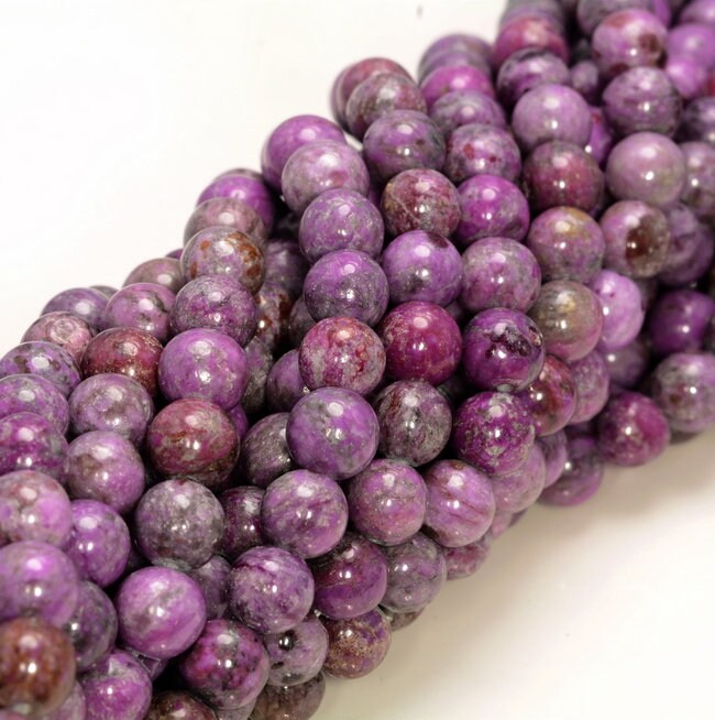 8MM Purple Jade Gemstone Round Loose Beads 15 Inch Full Strand ...