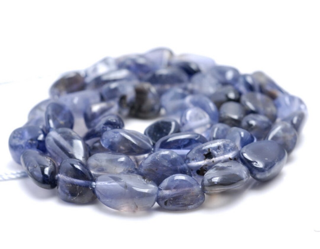6-7MM Iolite Gemstone Pebble Nugget Granule Loose Beads 16 Inch Full ...