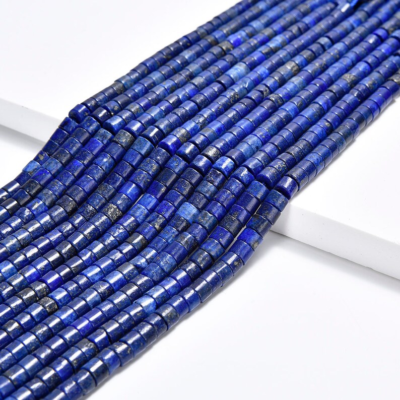 Lapis Lazuli Gemstone Rondelle Heshi Slice 4x2mm 5x3mm Loose Beads ...