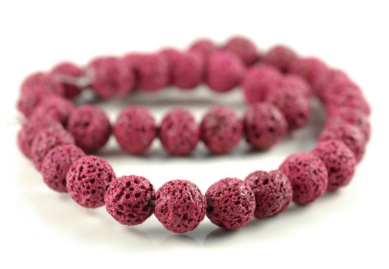 12mm Pink Volcanic Basaltic Lava Gemstone Dark Cherry Round - Etsy