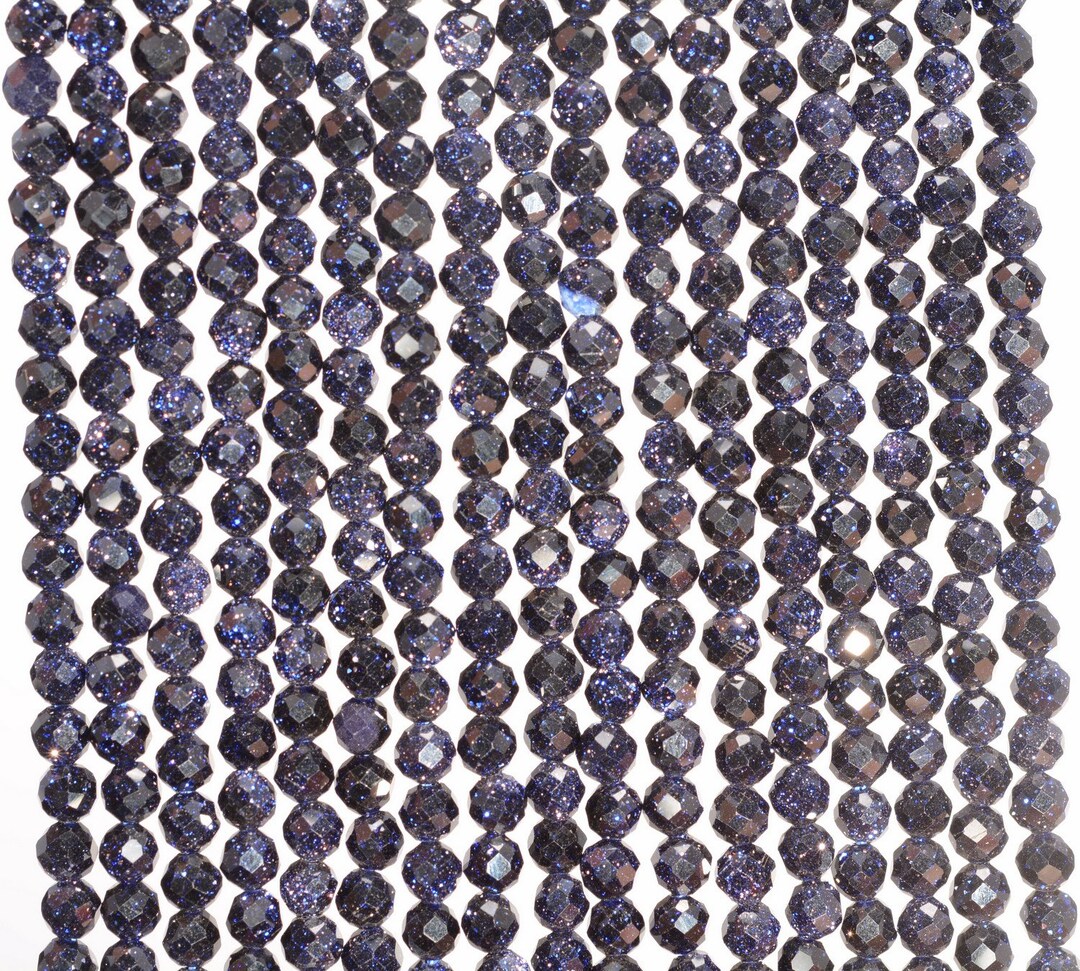 2MM Blue Sandstone Gemstone Grade AAA Micro Faceted Round Loose Beads ...