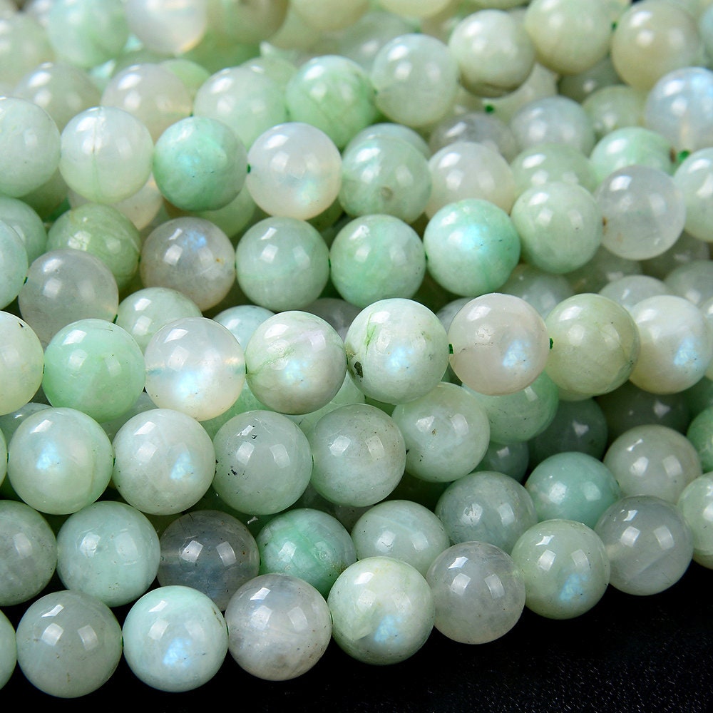 Natural Rare Garnierite Green Moonstone Gemstone Grade AAA Round 5MM ...