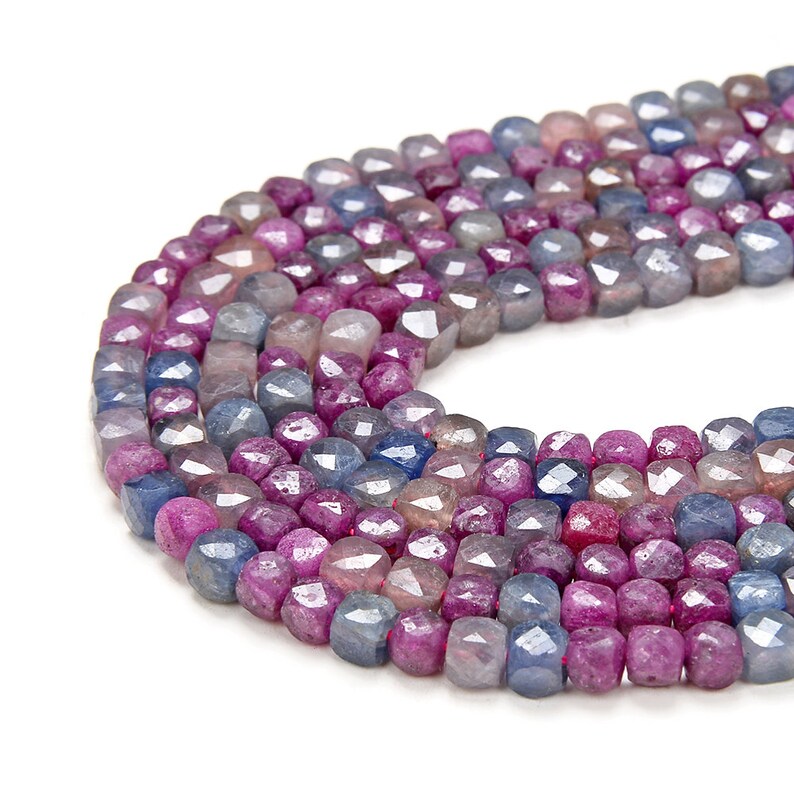 4MM Ruby Sapphire Gemstone Grade AA Micro Faceted Square Cube - Etsy