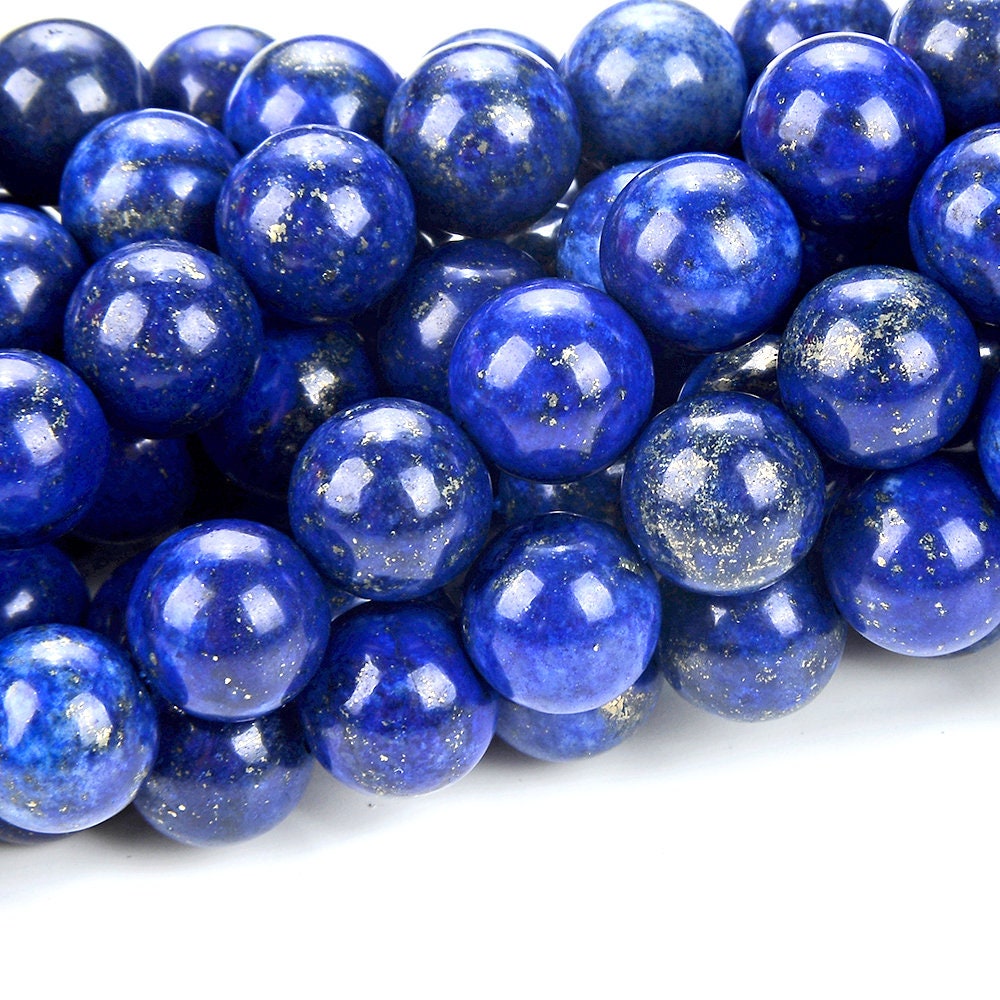 10mm Azura Lapis Lazuli Gemstone Blue Round 10mm Loose Beads 15 Inch ...