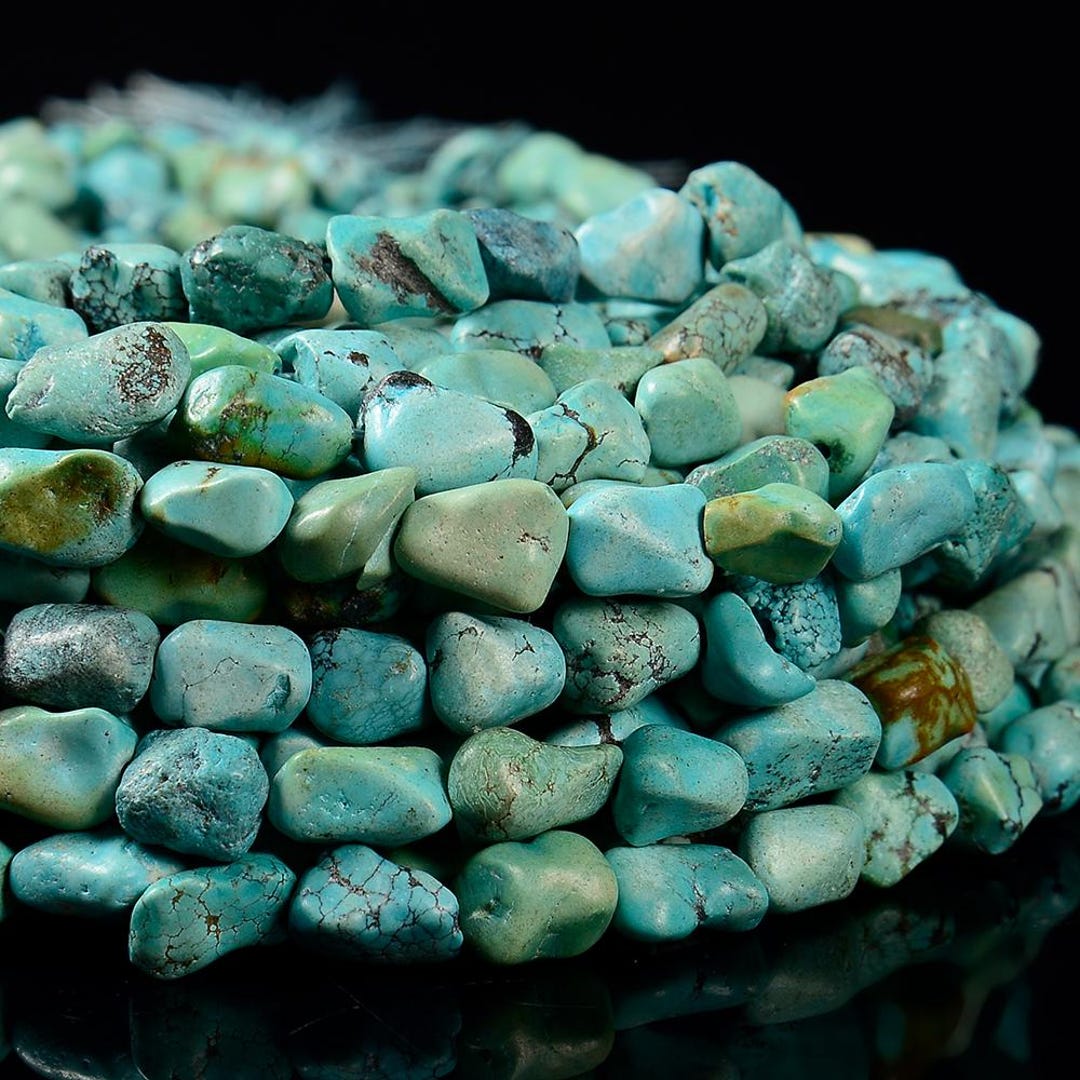 100% Genuine Natural Blue Green Turquoise Gemstone Pebble Nugget Chip 6 ...