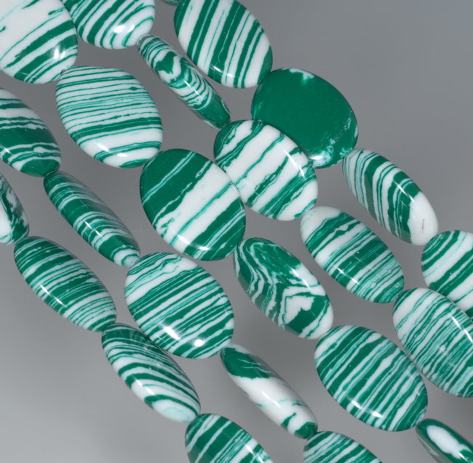 18x13mm Green White Matrix Turquoise Gemstone Oval Loose Beads - Etsy