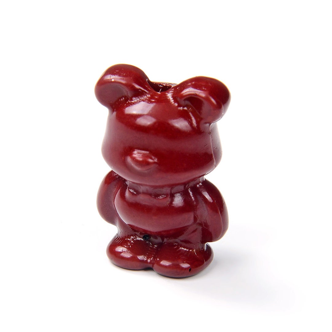 Cinnabar Gemstone Carved Bear Brick 18X12MM 5 Beads (80018739-S26) - Etsy