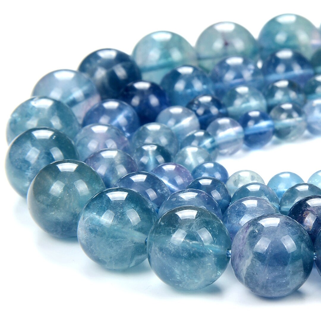 Natural Blue Fluorite Gemstone Grade AAA Round 6MM 7MM 8MM 9MM 10MM ...