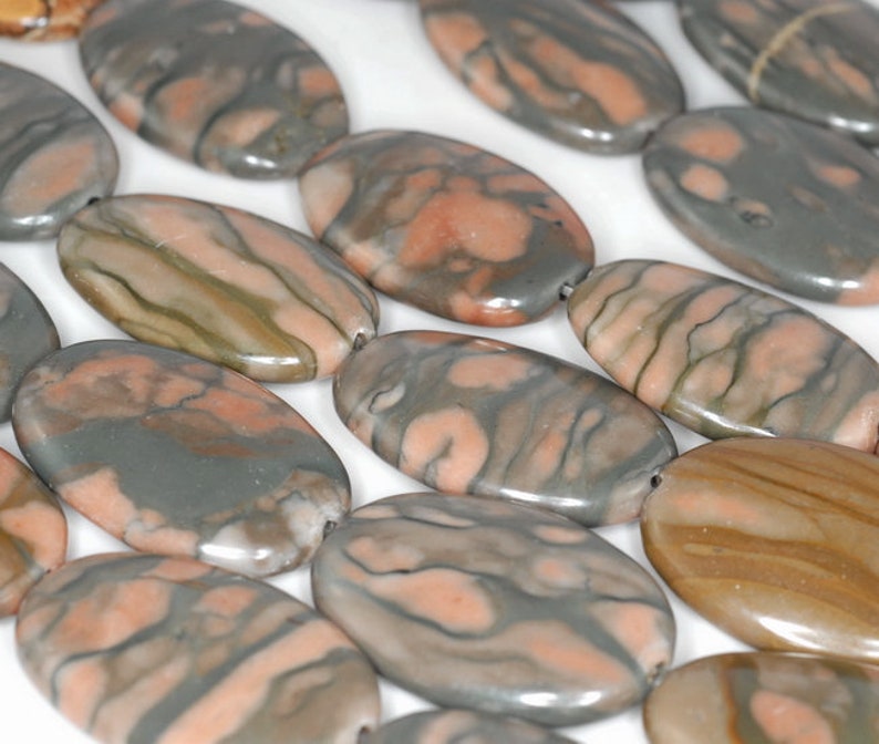 30x20mm Ribbon Jasper Gemstone Oval Loose Beads 7 Inch Half - Etsy