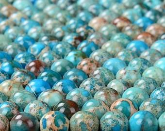 15.5 8mm/10mm Turquoise Blue Emperor Jasper Round - Etsy