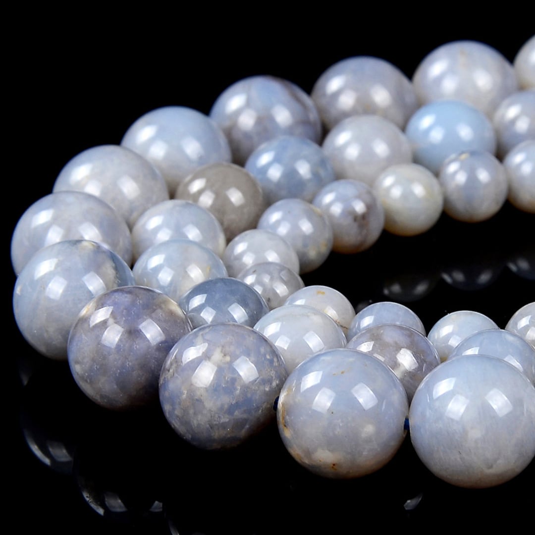 Natural Rare Madagascar Blue Rose Quartz Gemstone Grade AAA Round 6MM ...
