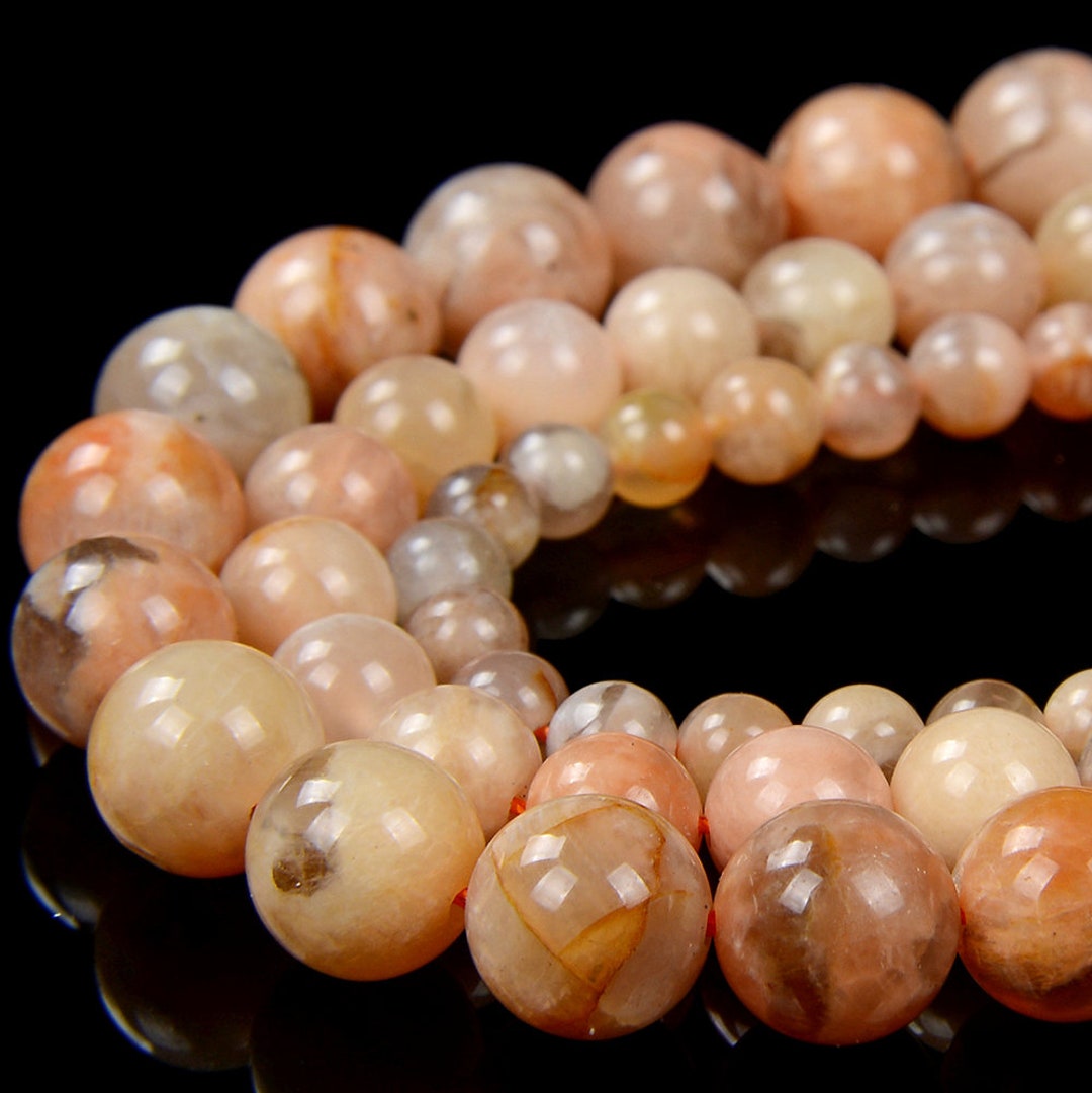 Rare Orange Moonstone With Smoky Quartz Inclusions Gemstone Grade AA ...