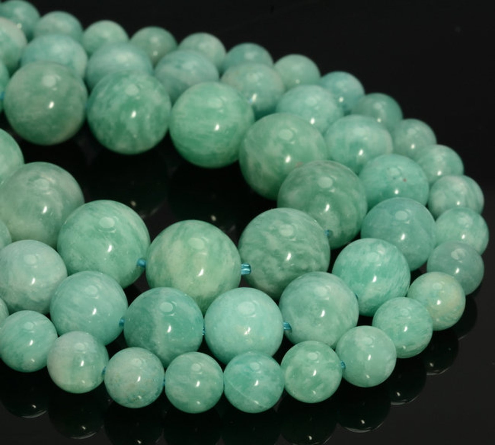 Genuine Peruvian Amazonite Gemstone Grade AAA Round 6mm 8mm - Etsy