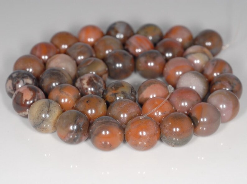 10MM Orange River Jasper Gemstone Round Loose Beads 15.5 Inch - Etsy