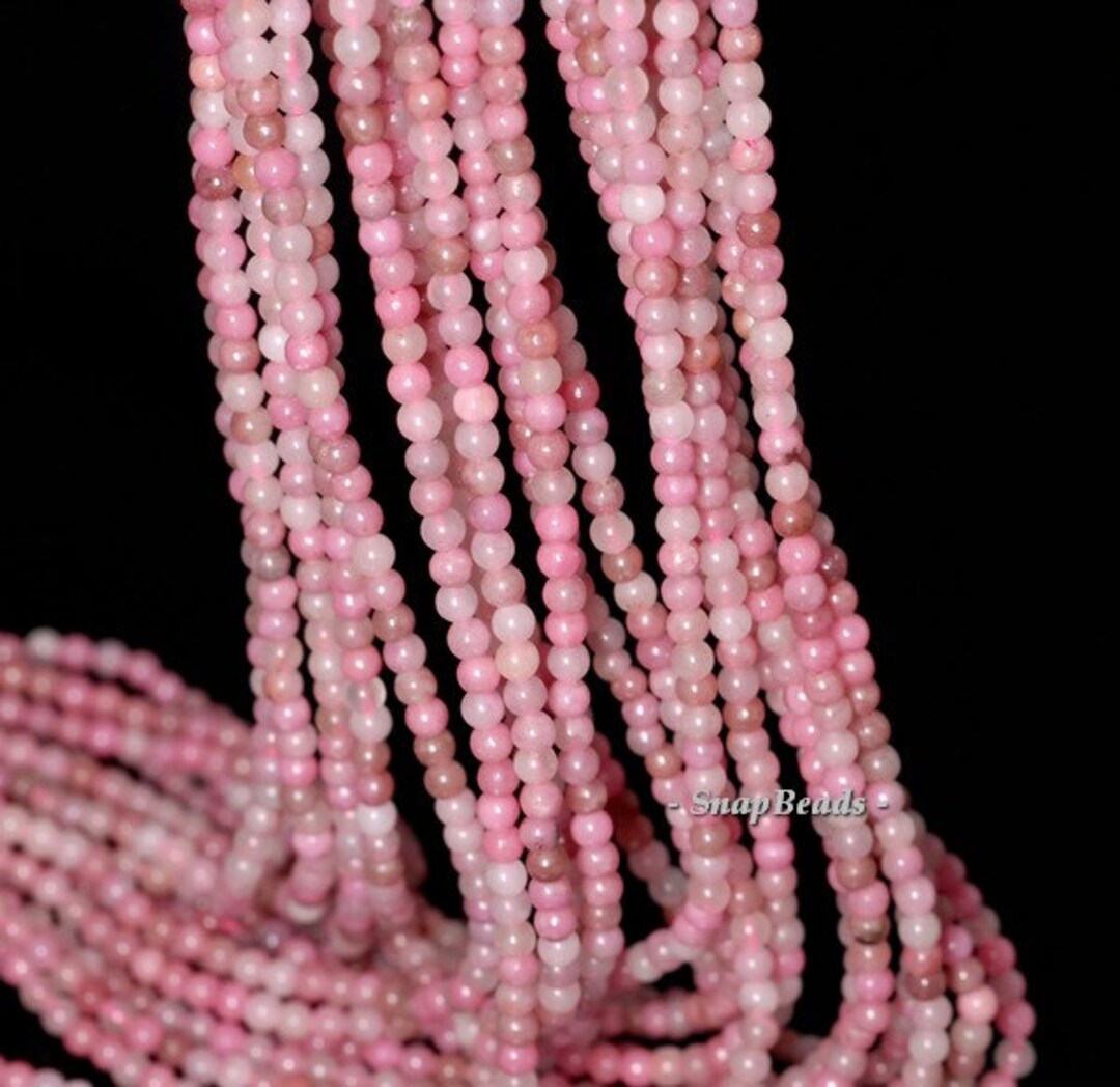 2mm Haitian Flower Red Rhodonite Gemstone Round Loose Beads 16 Inch ...