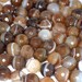 12mm Coffee Agate Gemstone Brown Swirls Faceted Round Loose Beads 14.5 ...