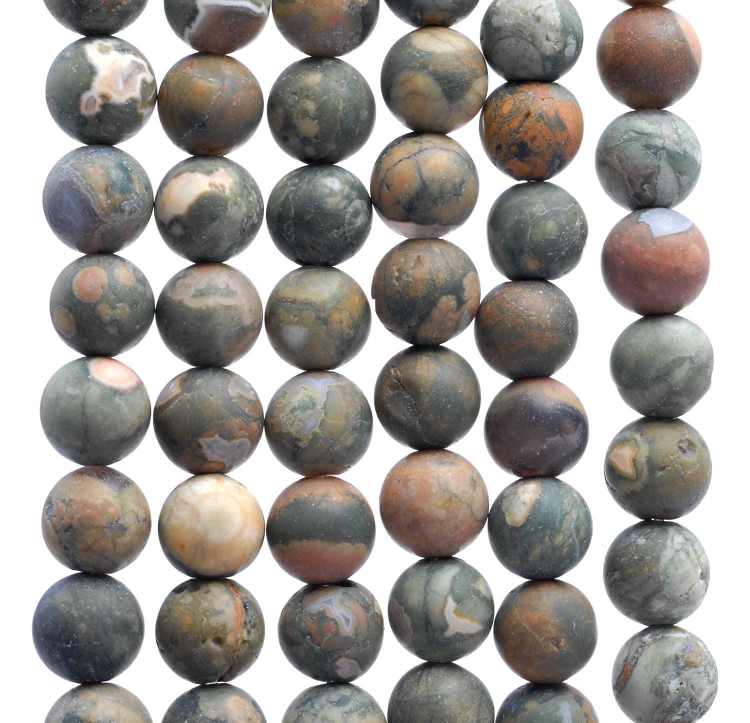 Matte Rhyolite Gemstone Green Brown Round 4mm/6mm/8mm/10mm | Etsy