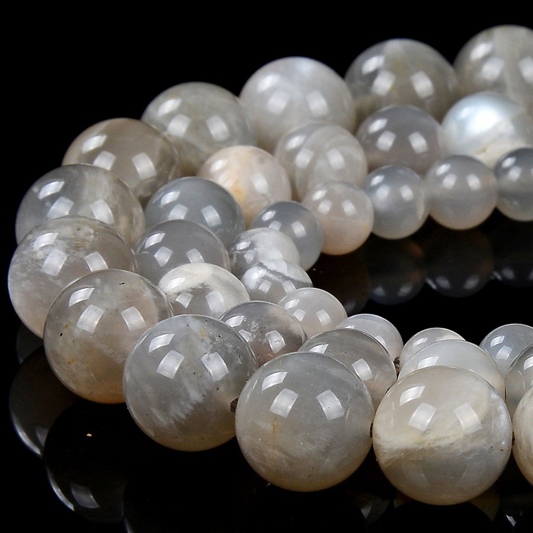 Natural Gray Sunstone Gemstone Grade A Round 5MM 6MM 7MM 8MM 9MM 10MM ...